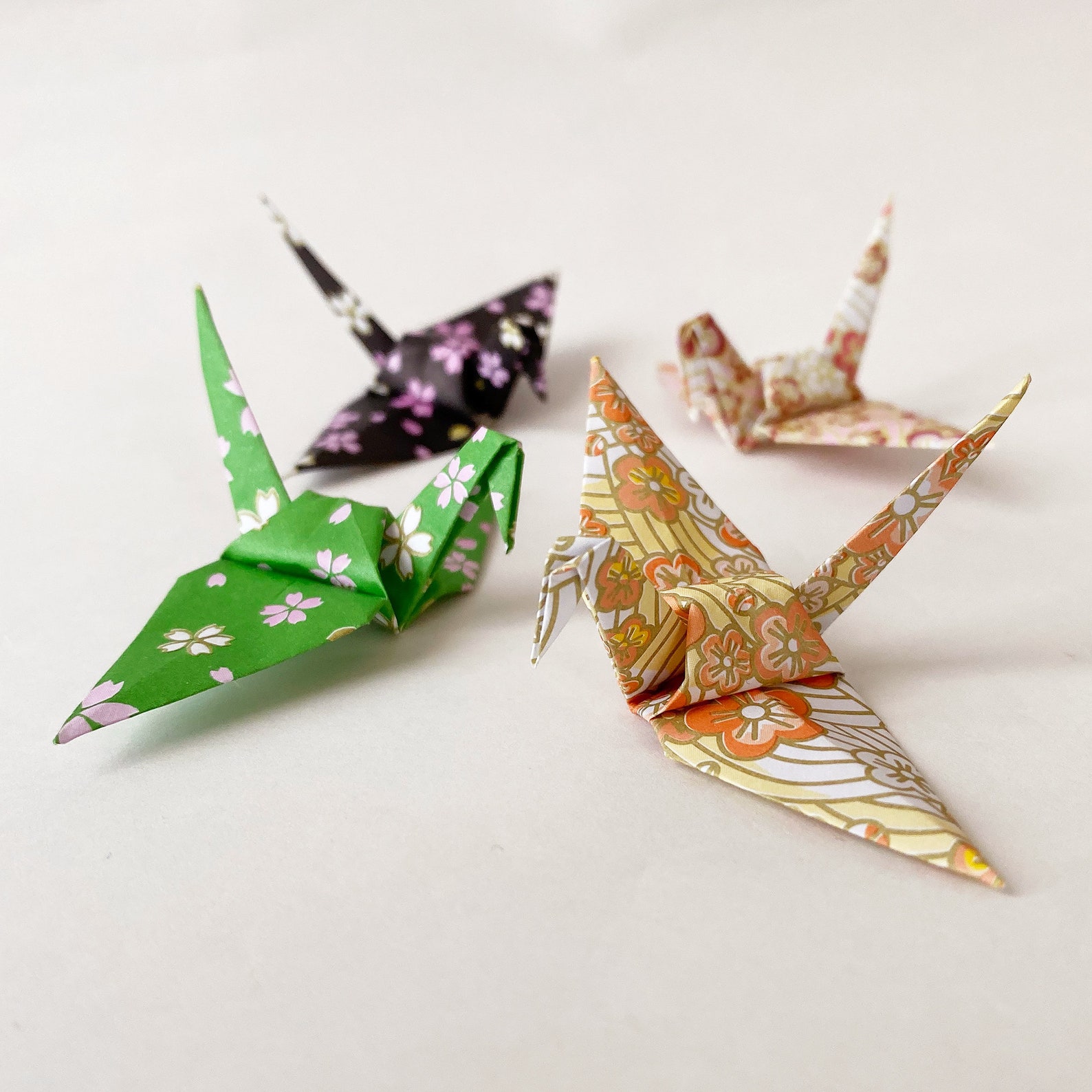 1000 3 Origami Paper Cranes Japanese Pattern Chiyogami - Etsy