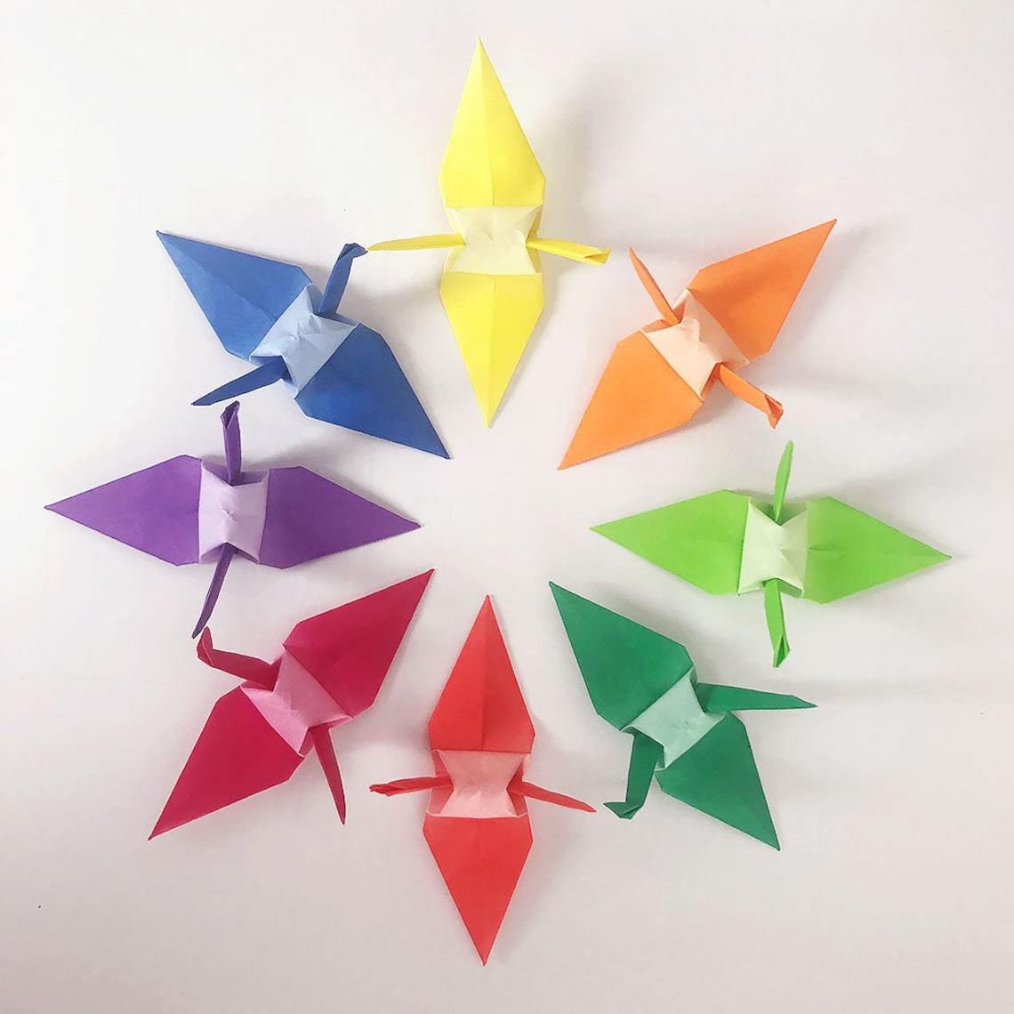 1000 3" Origami Cranes, Rainbow Colors Senbazuru, Paper Cranes for ...