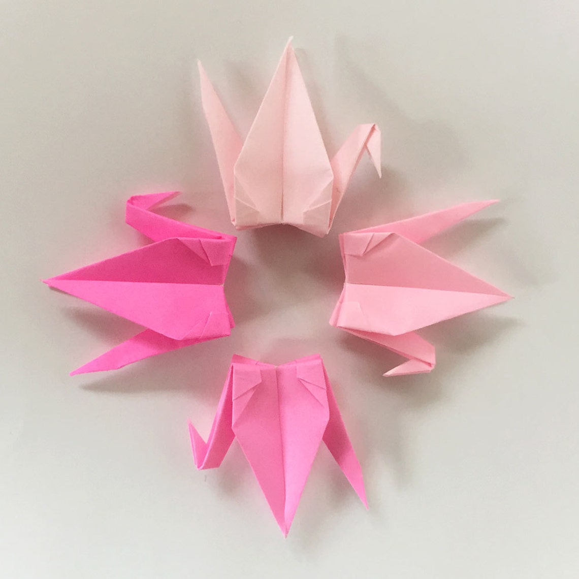 100 3 Origami Paper Cranes Pink Tones Tsuru Wedding - Etsy
