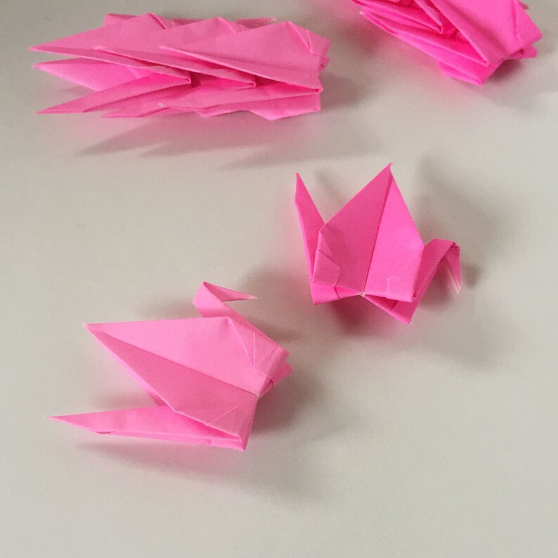 100 3 Origami Paper Cranes Pink Tones Tsuru Wedding - Etsy