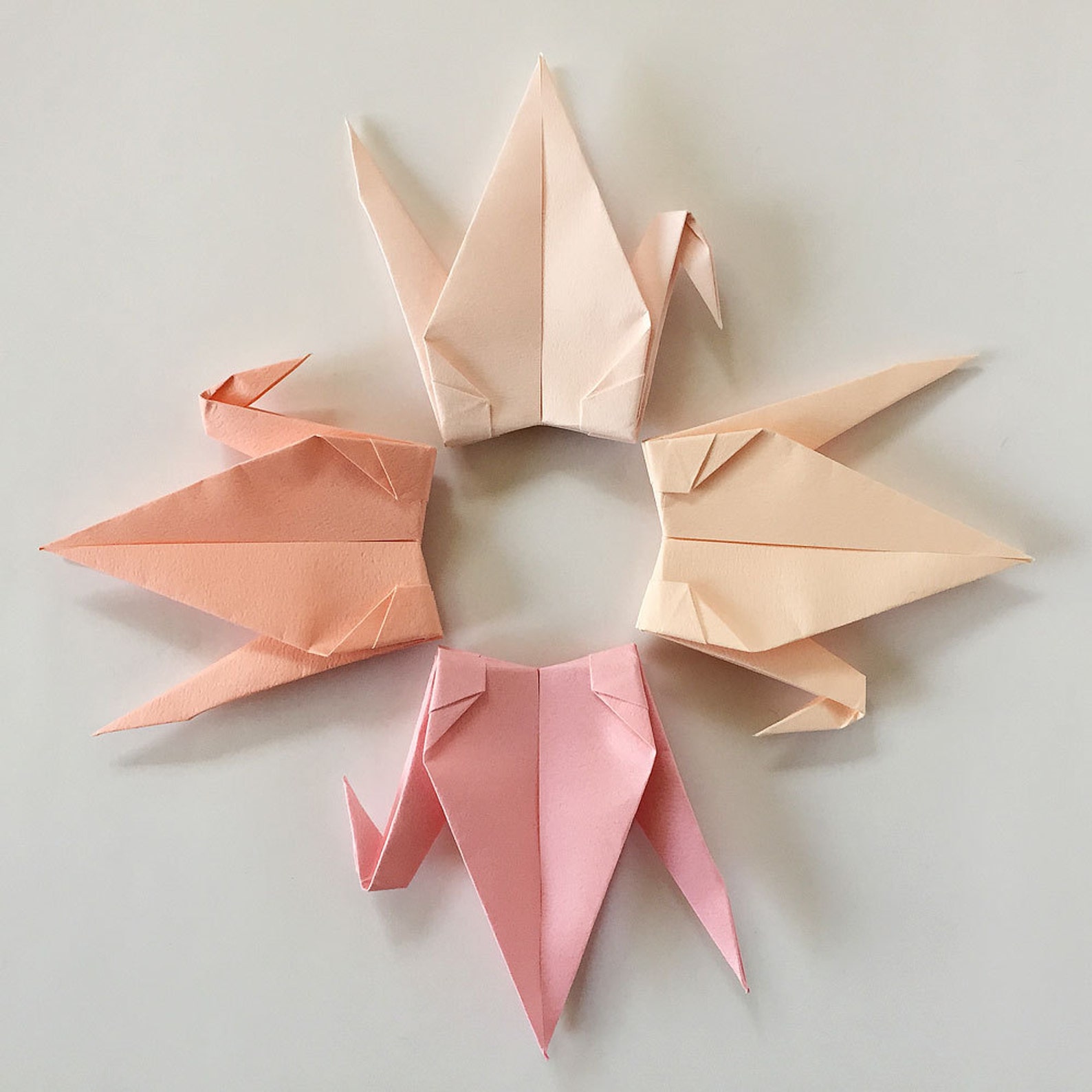 Set of 48 6 Red Tones Tant Origami Paper Cranes - Etsy