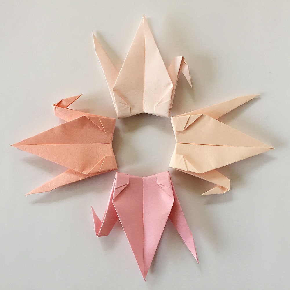 Set of 48 6 Red Tones Tant Origami Paper Cranes - Etsy