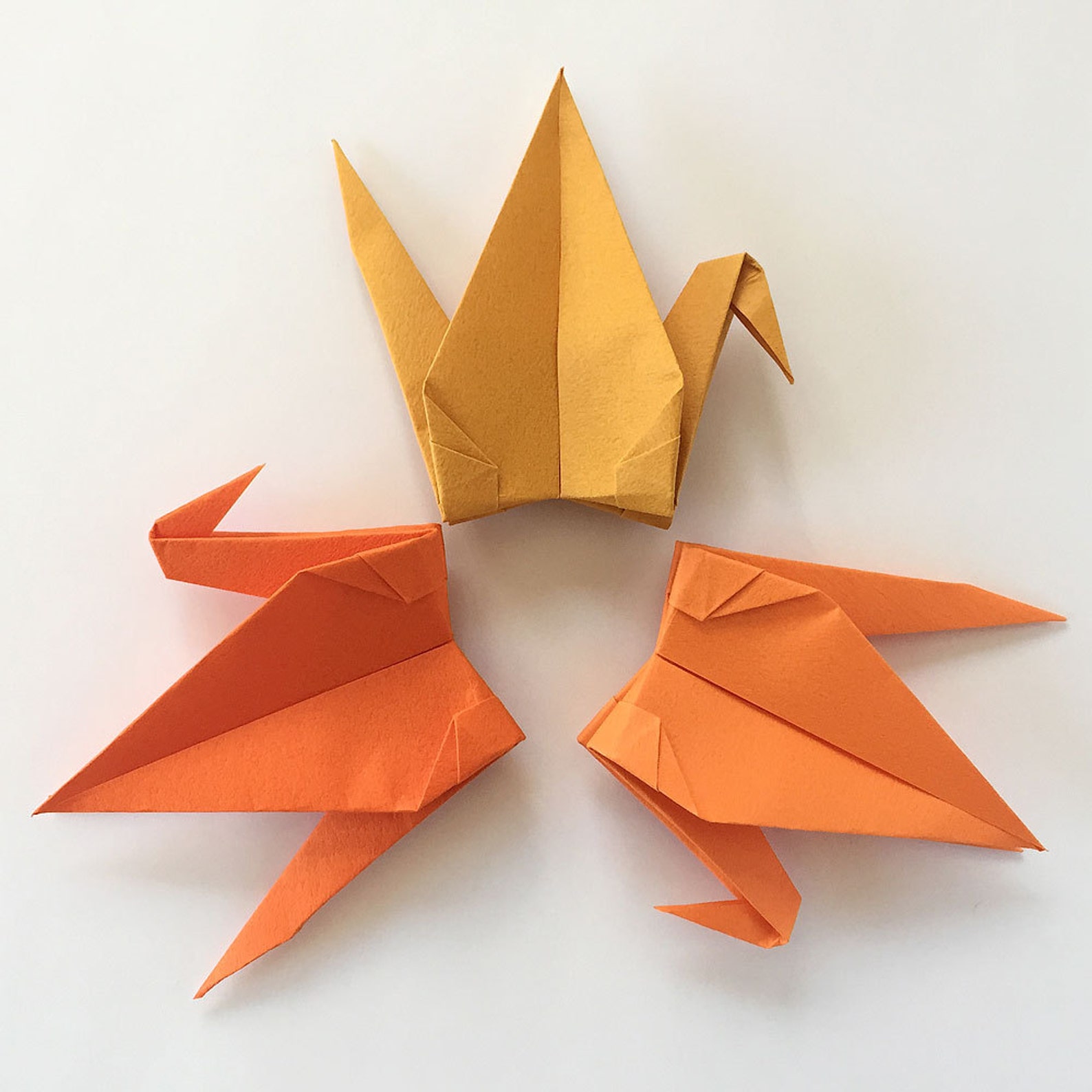 1000 6 Origami Paper Cranes Yellow Tones Tant - Etsy