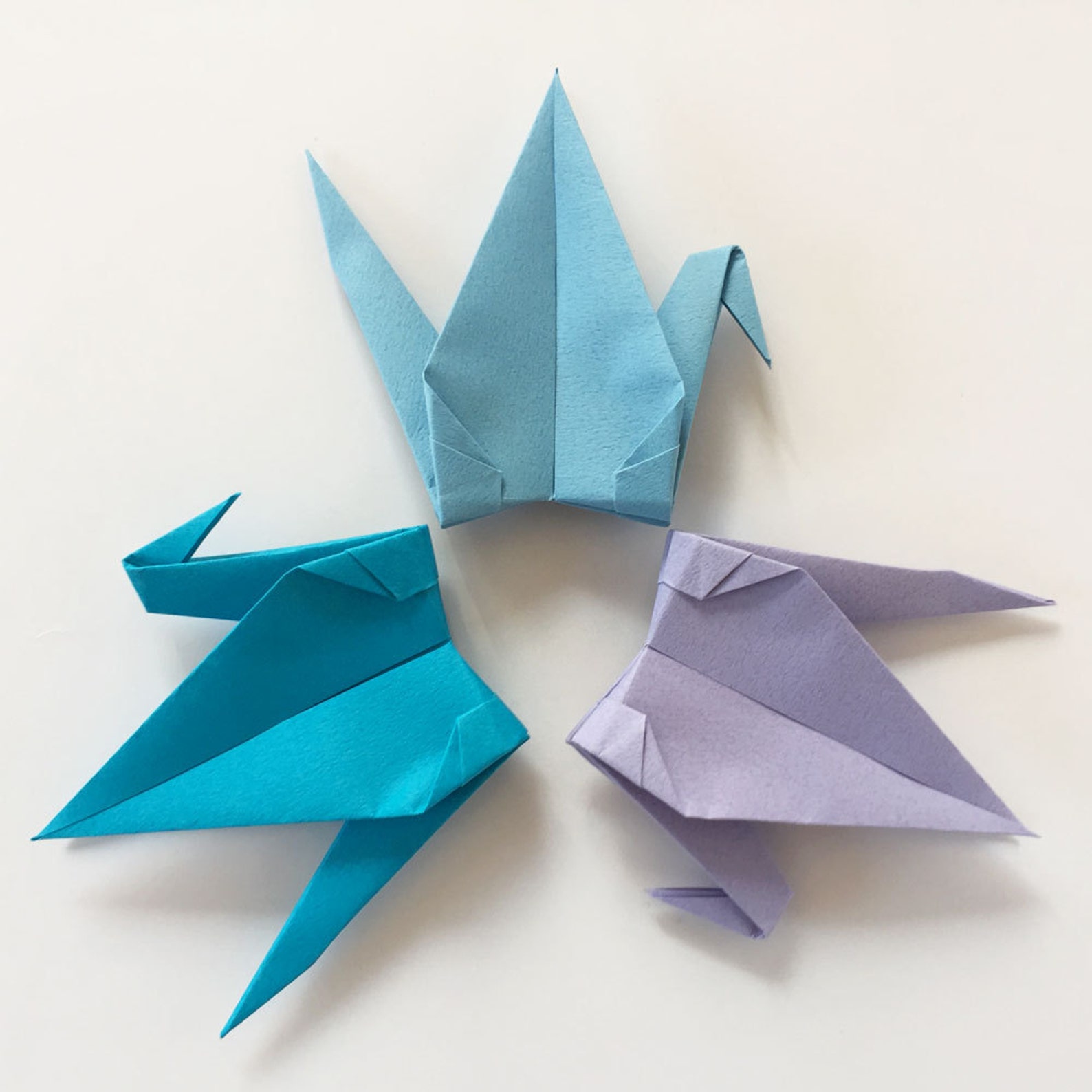 Set of 48 6" Blue Tones Tant Origami Paper Cranes - Etsy