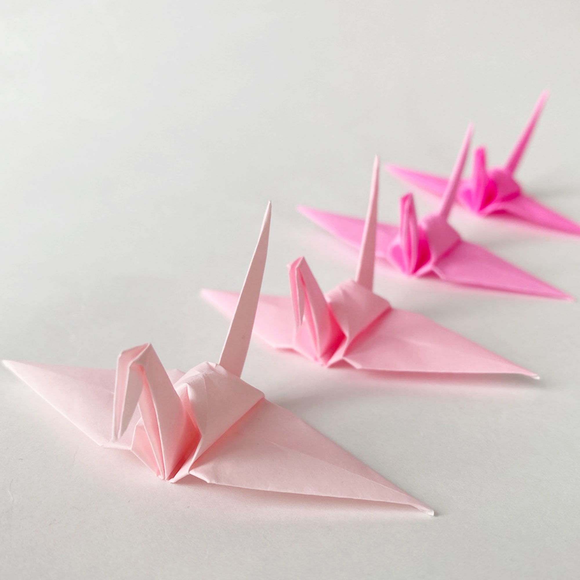 1000 3 Origami Paper Cranes Pink Tones Senbazuru - Etsy