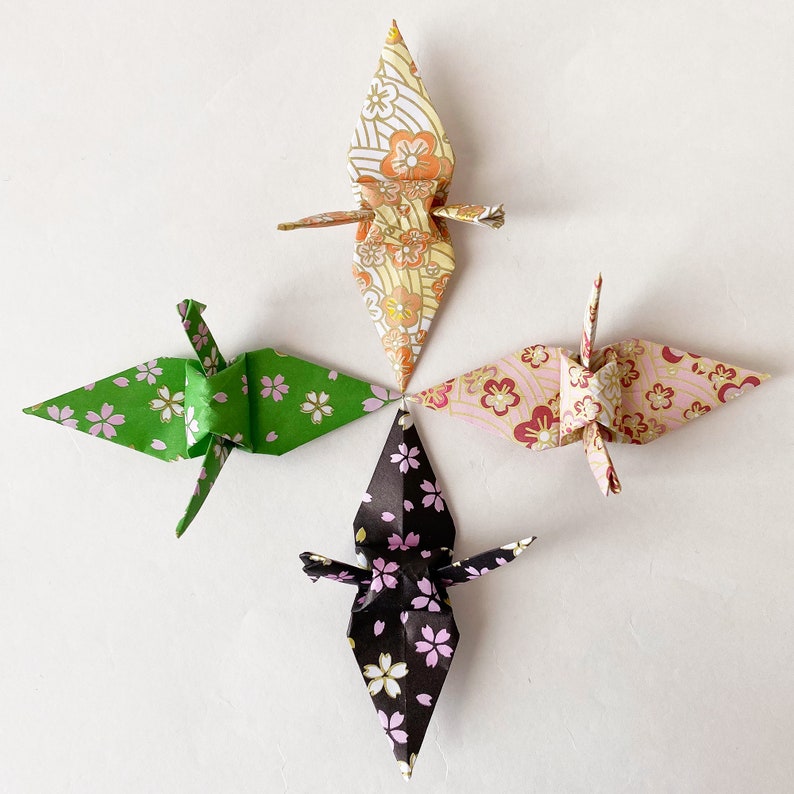 1000 3 Origami Paper Cranes Japanese Pattern Chiyogami - Etsy