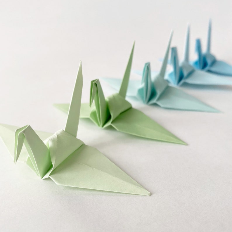 100 6" Origami Cranes, Pastel Tones Tsuru, Paper Cranes for Wedding ...
