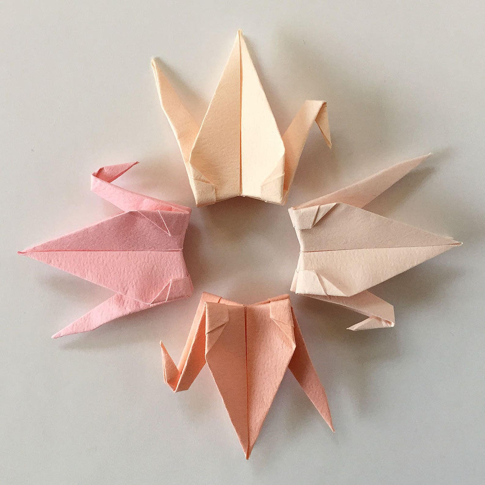 Set of 48 3 Red Tones Tant Origami Paper Cranes - Etsy