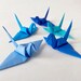 100 6 Origami Paper Cranes, Blue Tones Tsuru, Wedding Decor, 1 Year ...