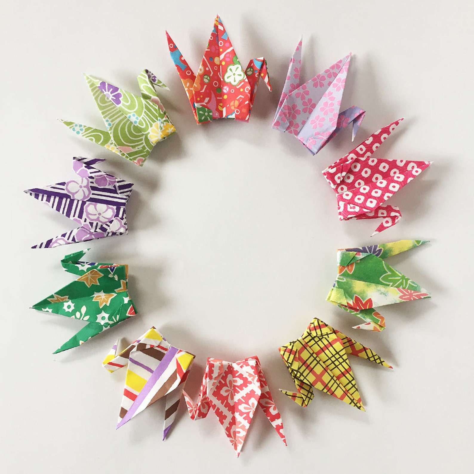 1000 3 Origami Paper Cranes, Multi Pattern Chiyogami Senbazuru, Wedding ...