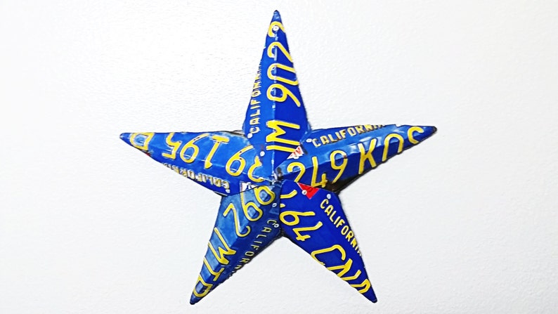 Blue California License Plate Barn Star plates Rustic | Etsy