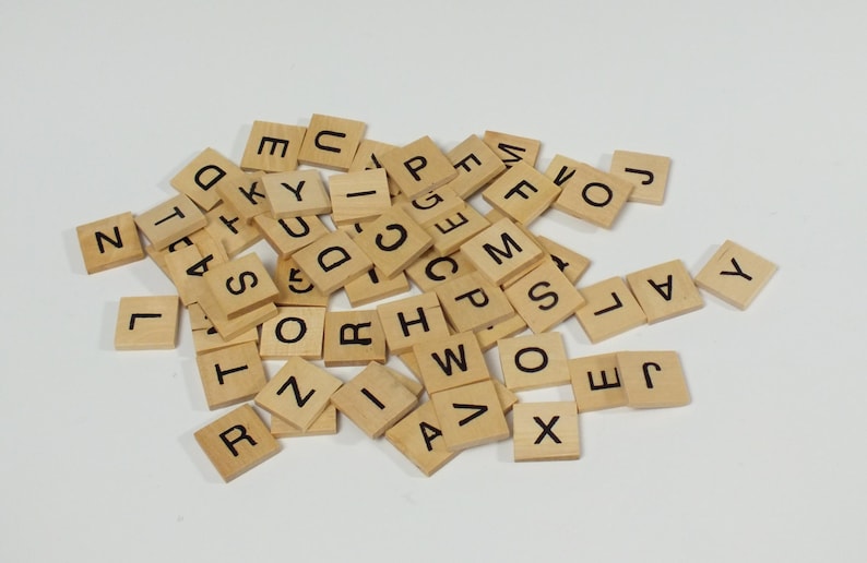 Wooden Letter Tiles set of 60 Scrabble style tiles | Etsy