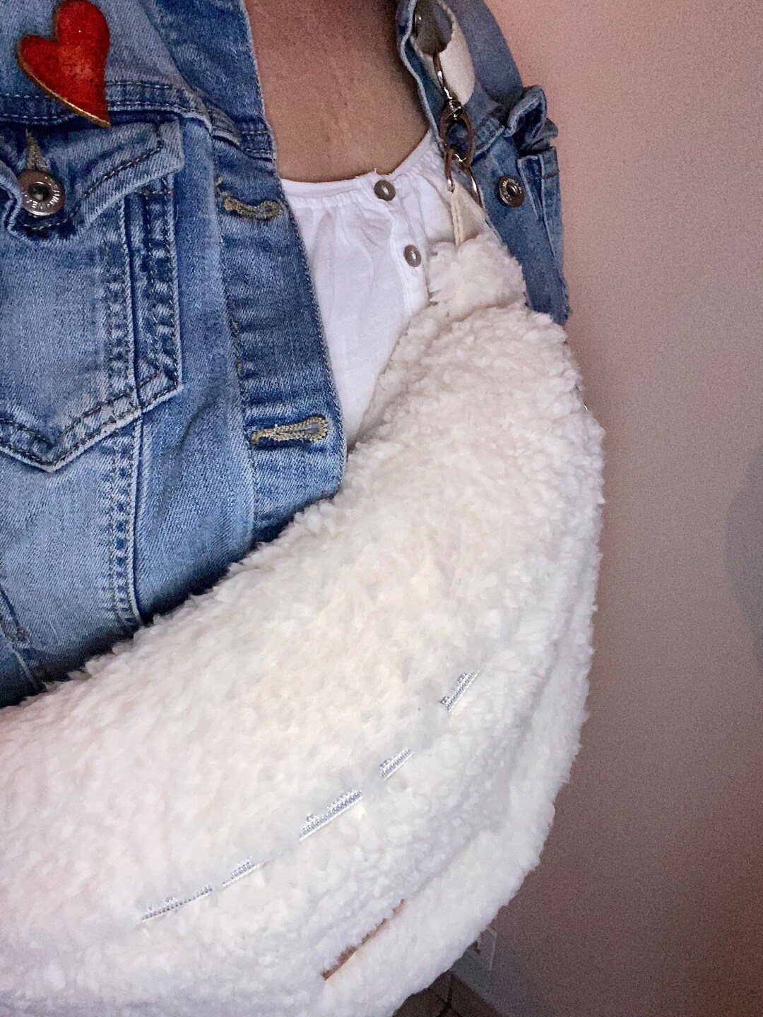 XL Off-white Furry Fanny Pack - Etsy