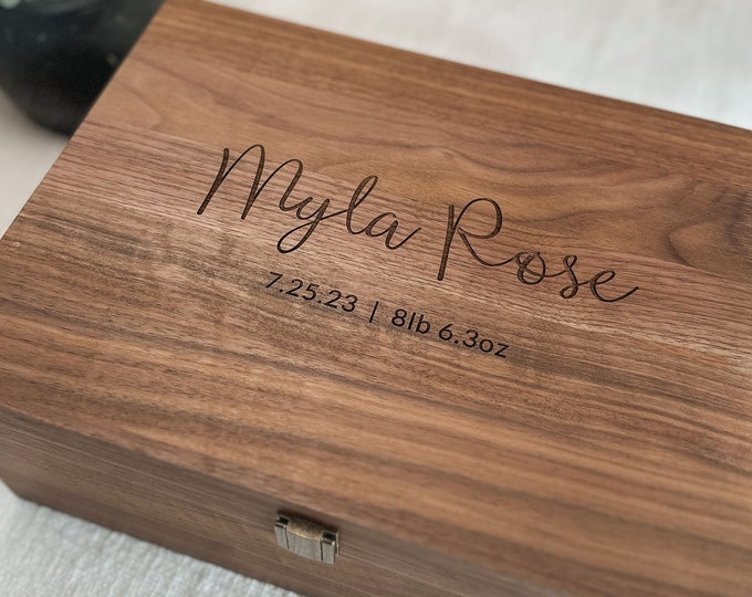 Personalized Baby Memory Box, Custom Baby Keepsake Box, Wooden Keepsake ...