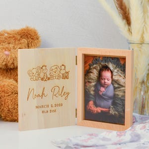 Personalized Baby Photo Frame - Engraved Wooden Frame - Birth ...
