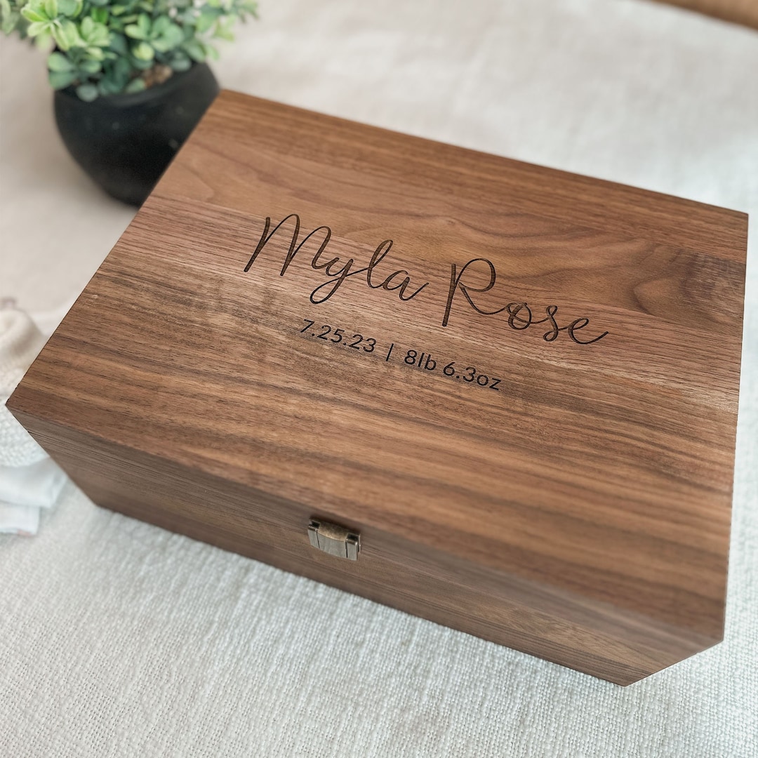 Personalized Baby Memory Box, Custom Baby Keepsake Box, Wooden Keepsake ...