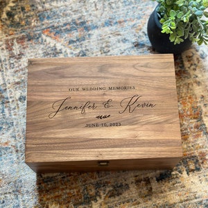 Personalized Walnut Keepsake Box, Wedding Memory Box, Wedding Keepsake ...