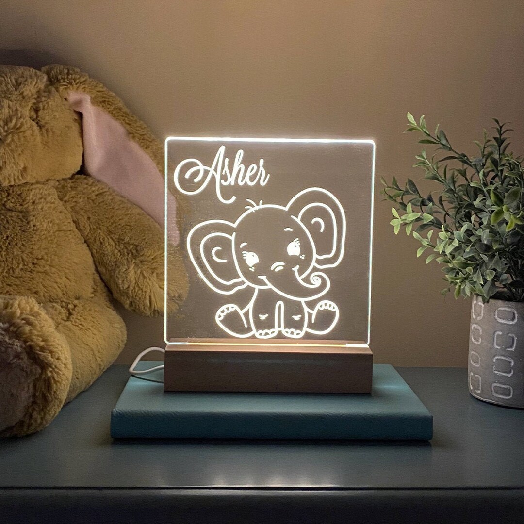 Elephant Night Light, Night Light, Kids Bedroom, Nursery Night Light ...
