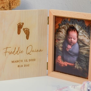 Personalized Baby Photo Frame - Engraved Wooden Frame - Birth ...
