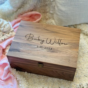 Baby Memory Box Baby Keepsake Box Walnut Personalized - Etsy