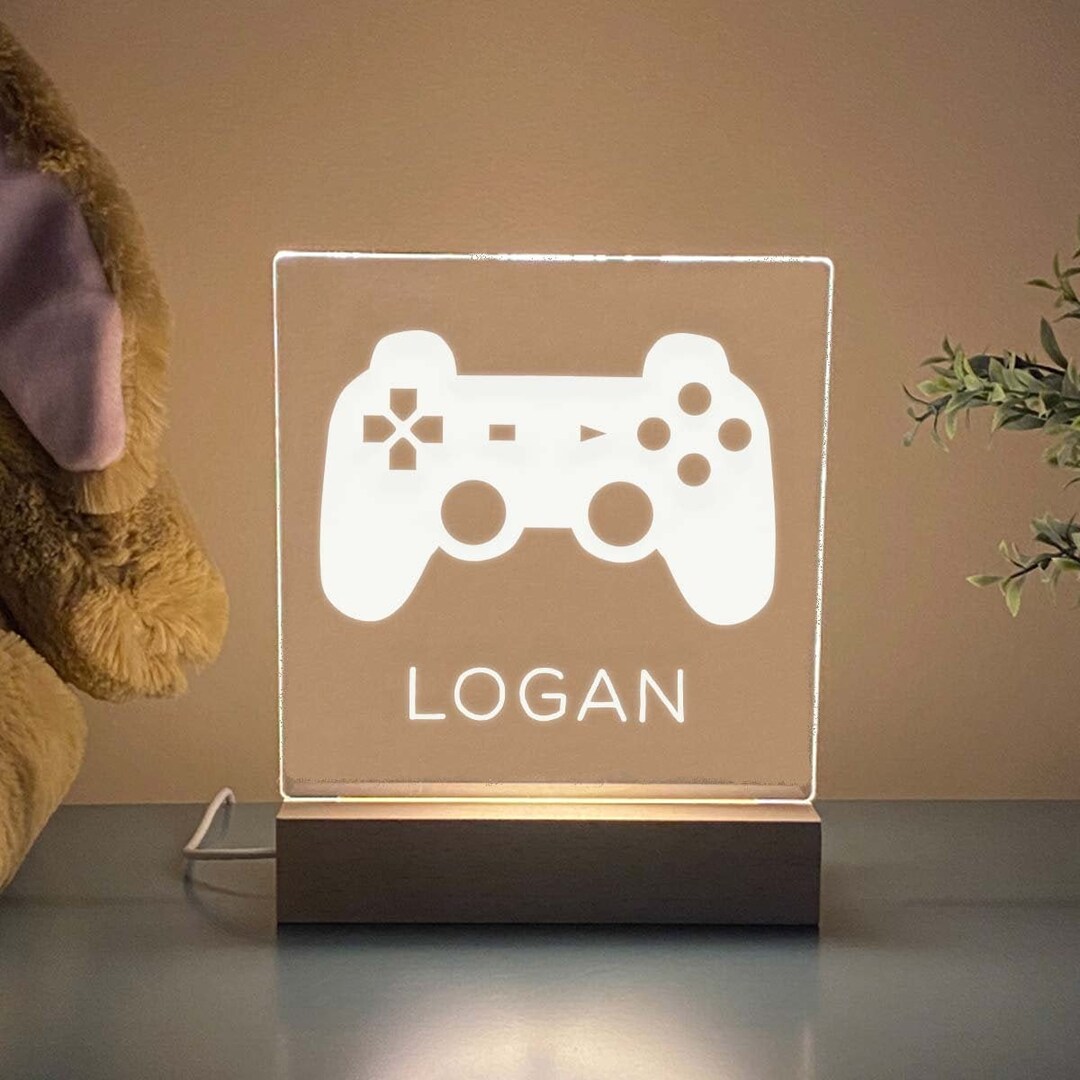 Video Gamer Controller Night Light, Kids Nightlight, Personalized Night ...