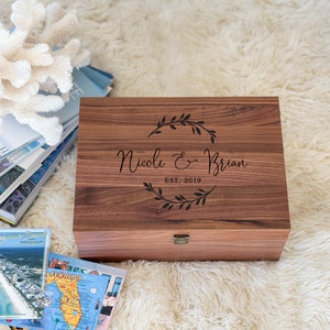 Personalized Walnut Keepsake Box Wedding Memory Box Wedding - Etsy