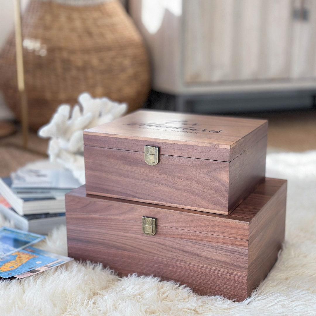 Personalized Walnut Keepsake Box Wedding Memory Box Wedding - Etsy