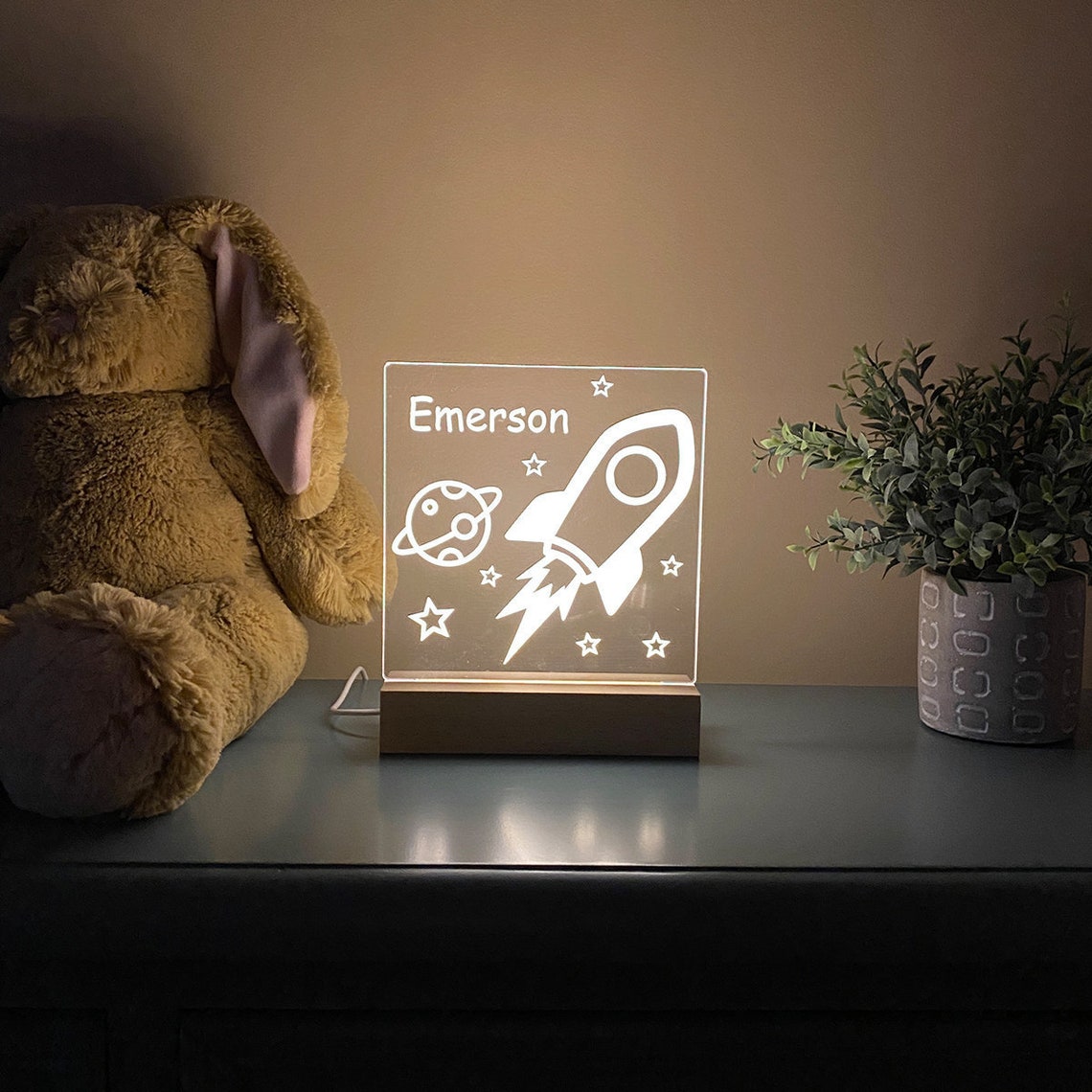 Rocket Night Light Space Ship Night Light Kids Bedroom - Etsy