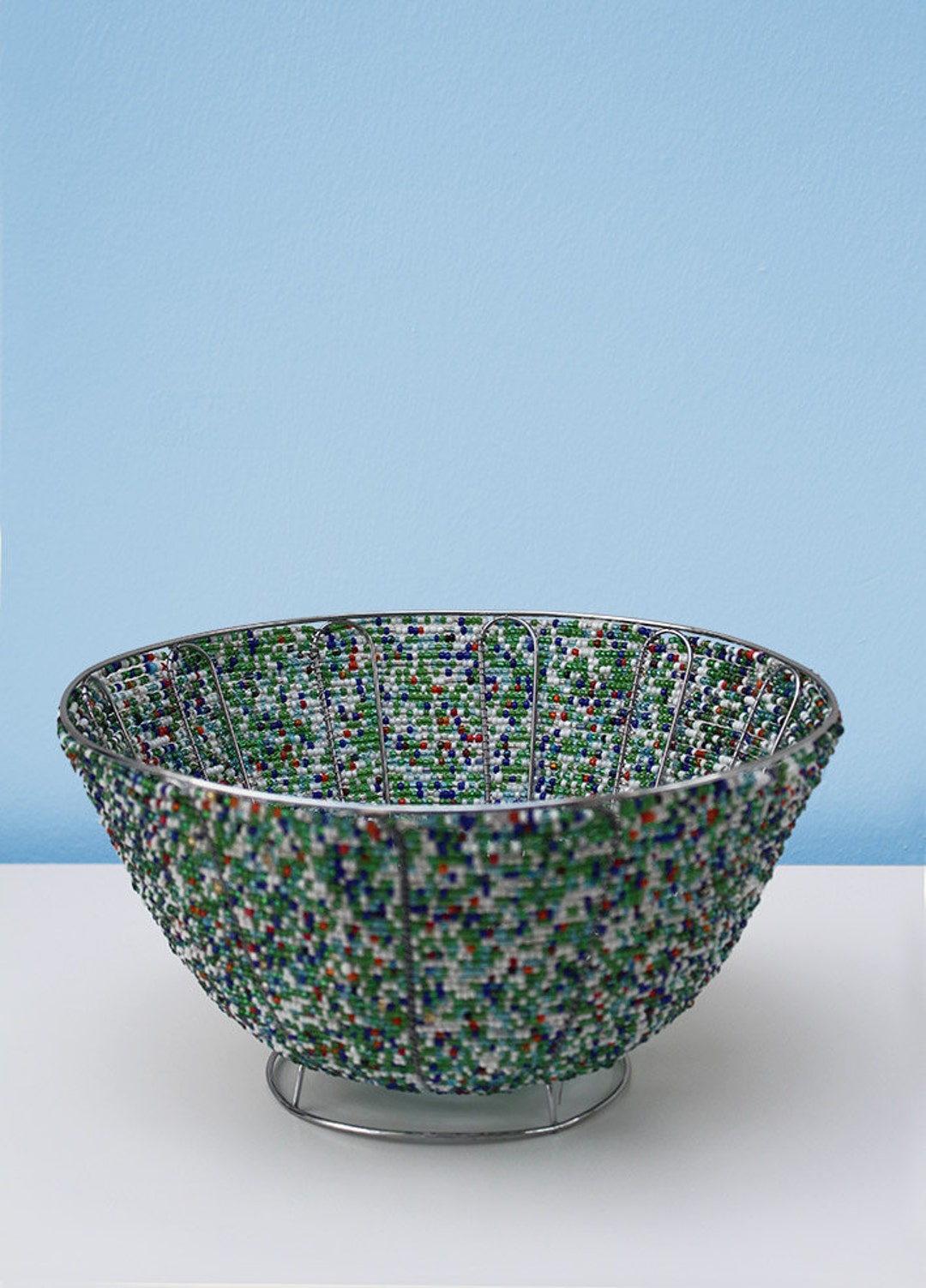Colourful Beaded Bowl: With a Simple Wire Frame Base and Framework ...