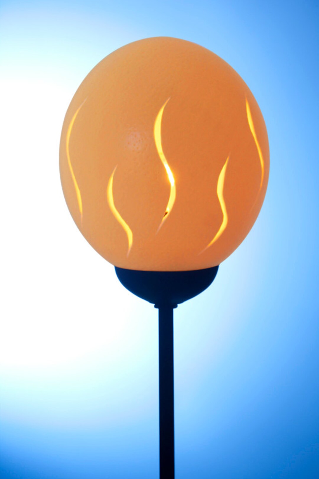 Slit Egg Lamp: Carefully Carved to Allow the Warm Glow of the Light to ...