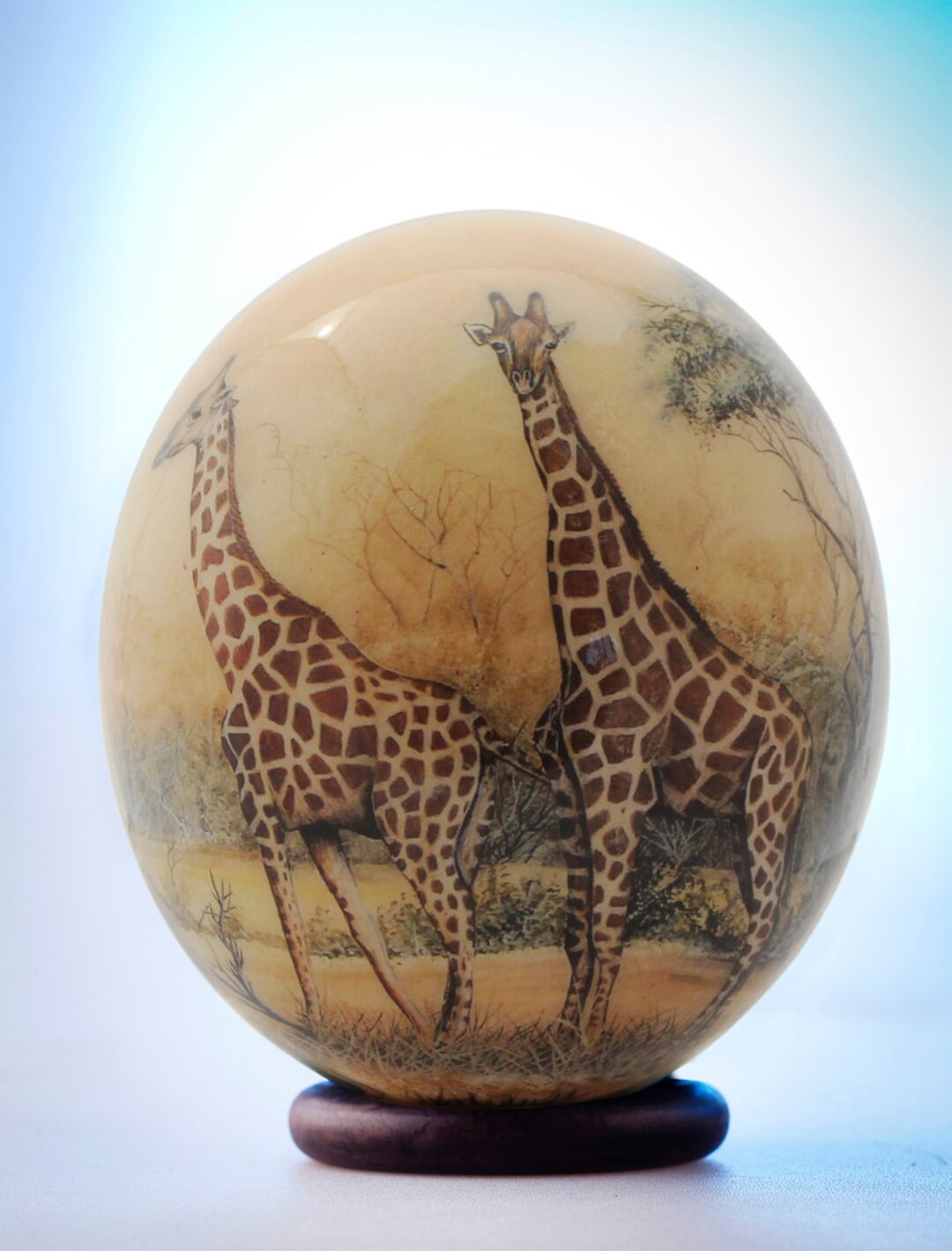 Decoupage Giraffe Ostrich Egg: Gangly Giraffes Appear in Their Natural ...