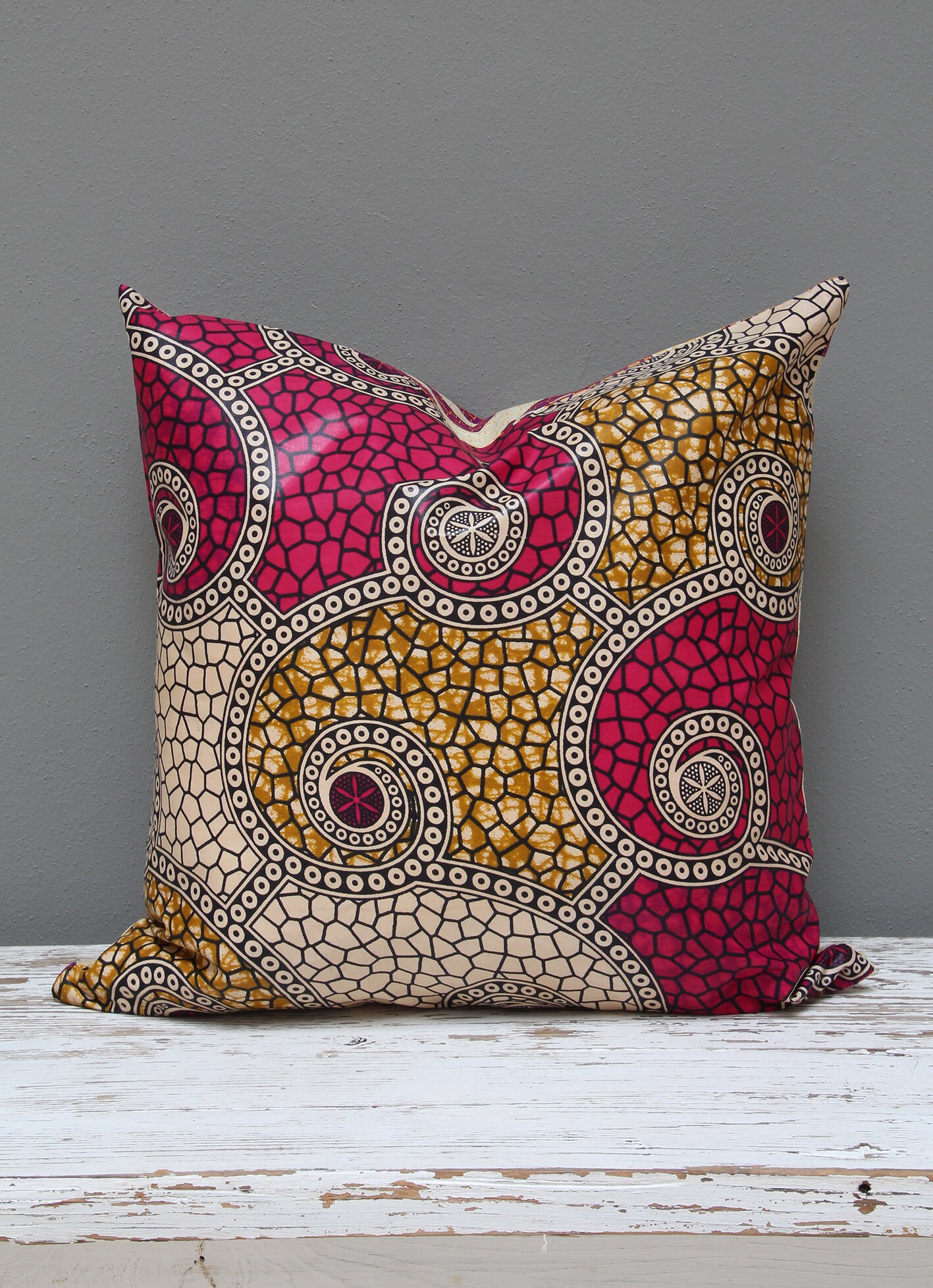 Shocking Pink Java African Wax Print Scatter Cushion 50 X - Etsy