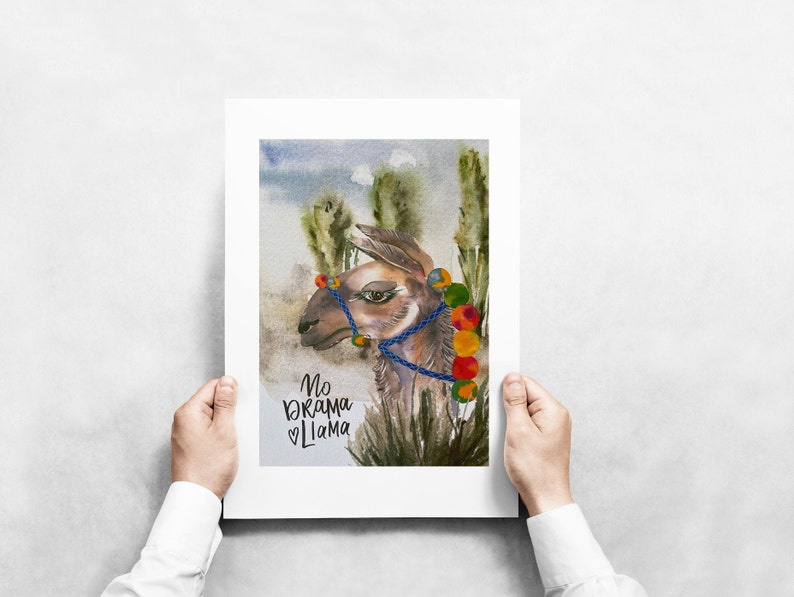 INSTANT DIGITAL DOWNLOAD No Drama Llama A4 Poster Word | Etsy
