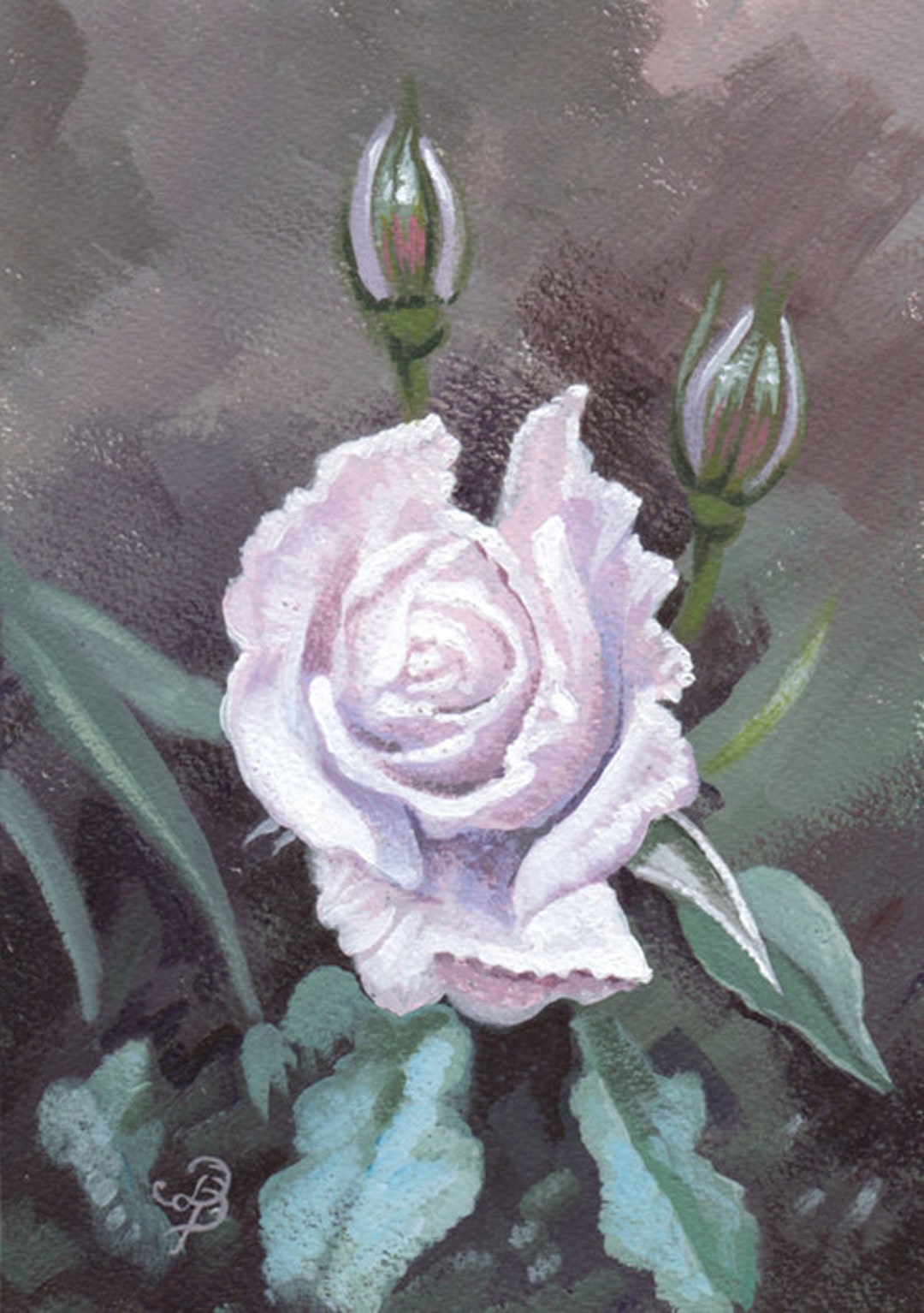 White Rose in Acrylic Painting Original Flower Painting - Etsy