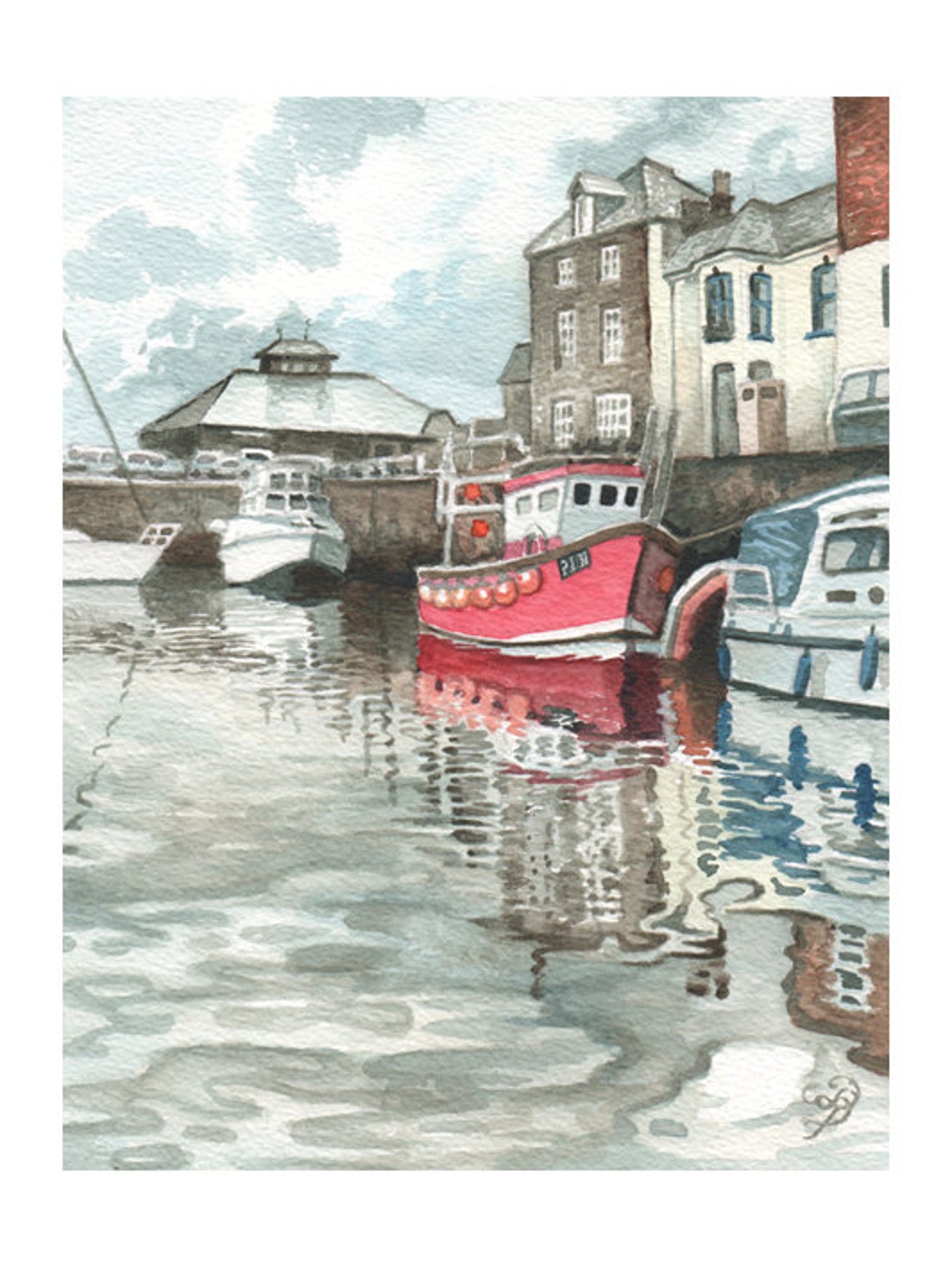 Padstow Harbour in Watercolour Cornish Harbour Painting - Etsy