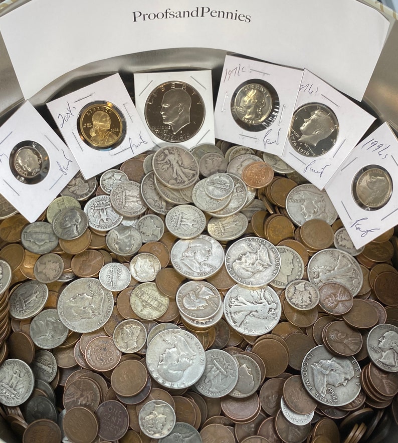 100 Coin Vintage Coin Lot. US Silver/wheats Best Lot+more Silver. - Etsy