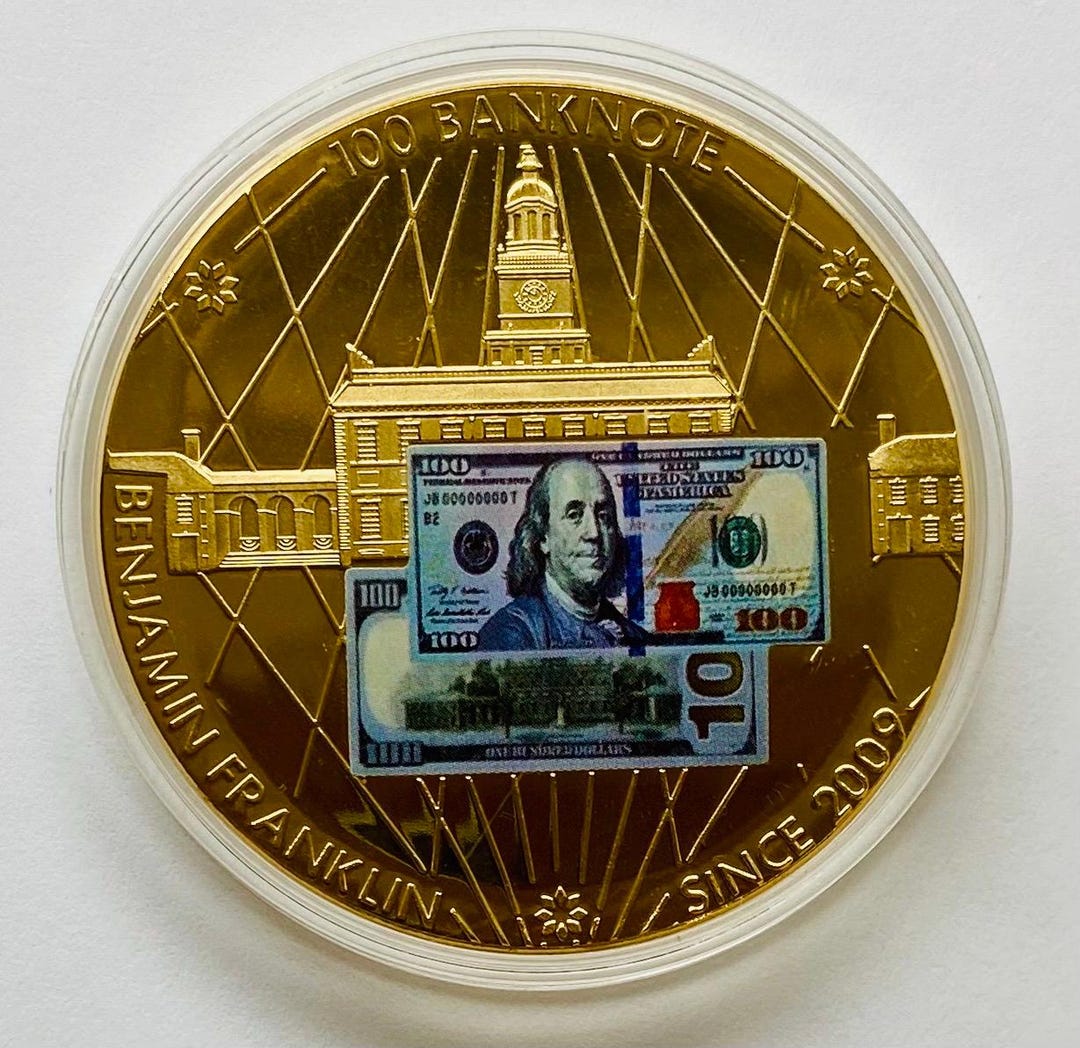 Benjamin Franklin US 100 Dollar Banknote American Mint Gold Layered ...