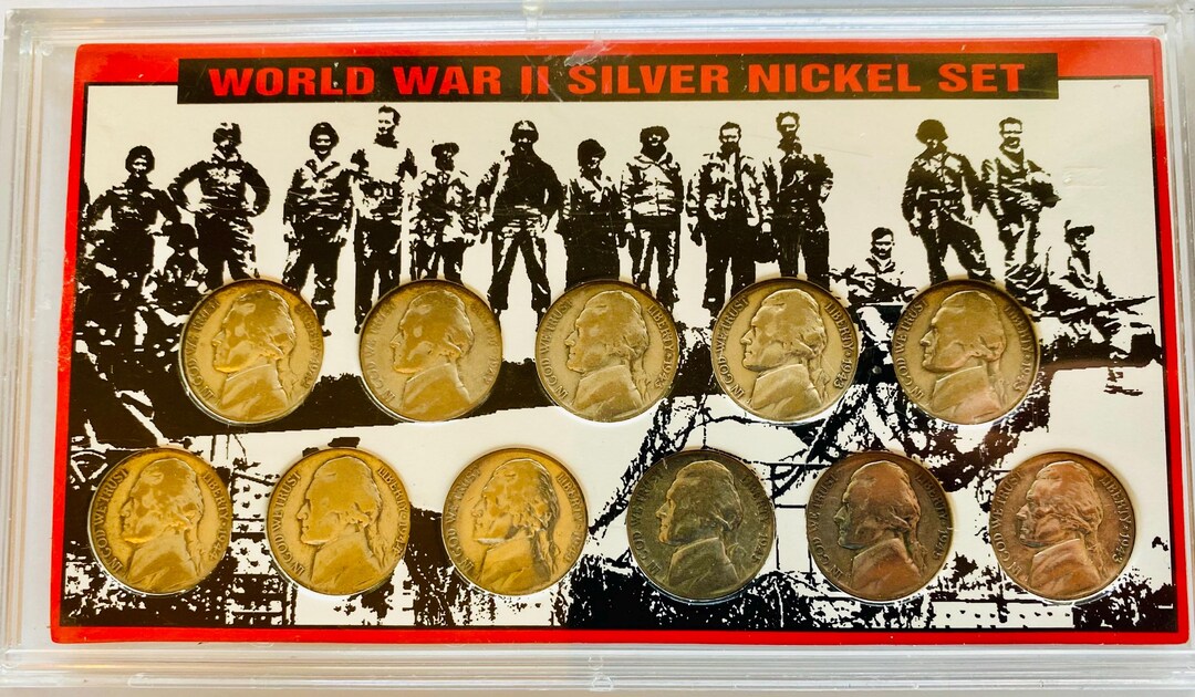 1942-1945 World War II 35% Silver War Nickel Set (11) Coins in ...
