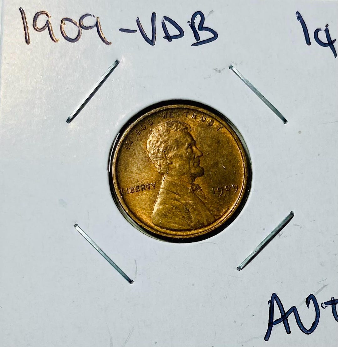 First Year 1909 VDB Wheat Penny AU/AU+ 13.61 - Etsy