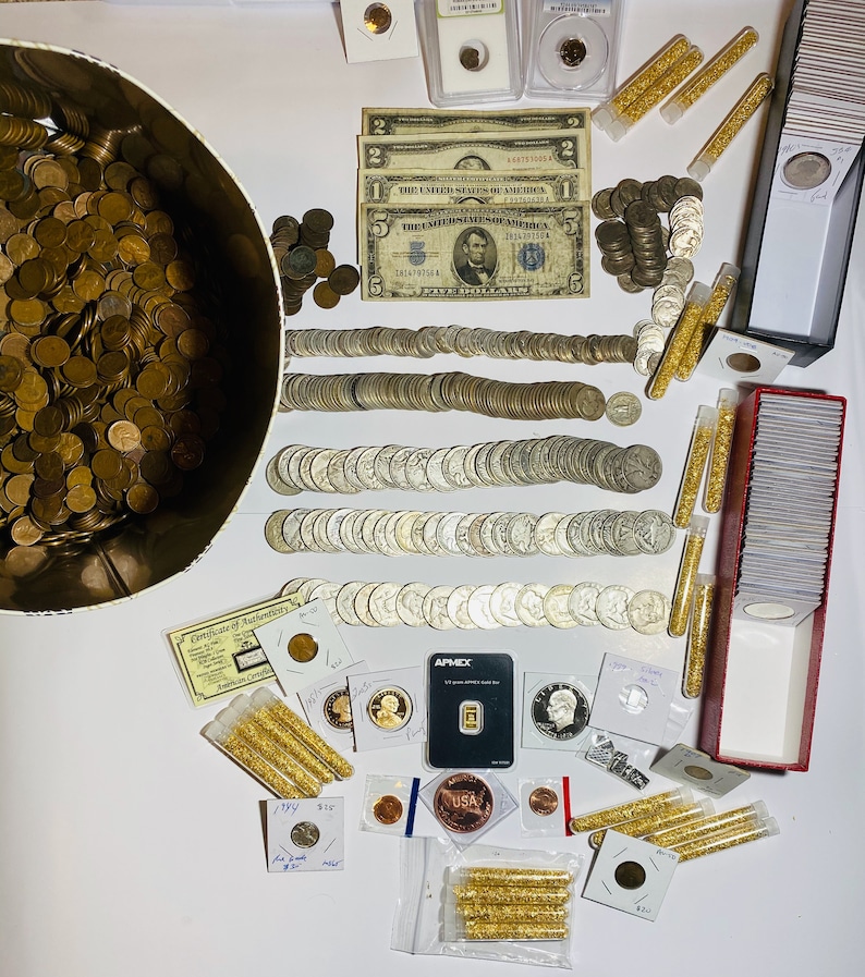 100 Coin Vintage Coin Lot. US Silver/wheats Best Lot+more Silver. - Etsy