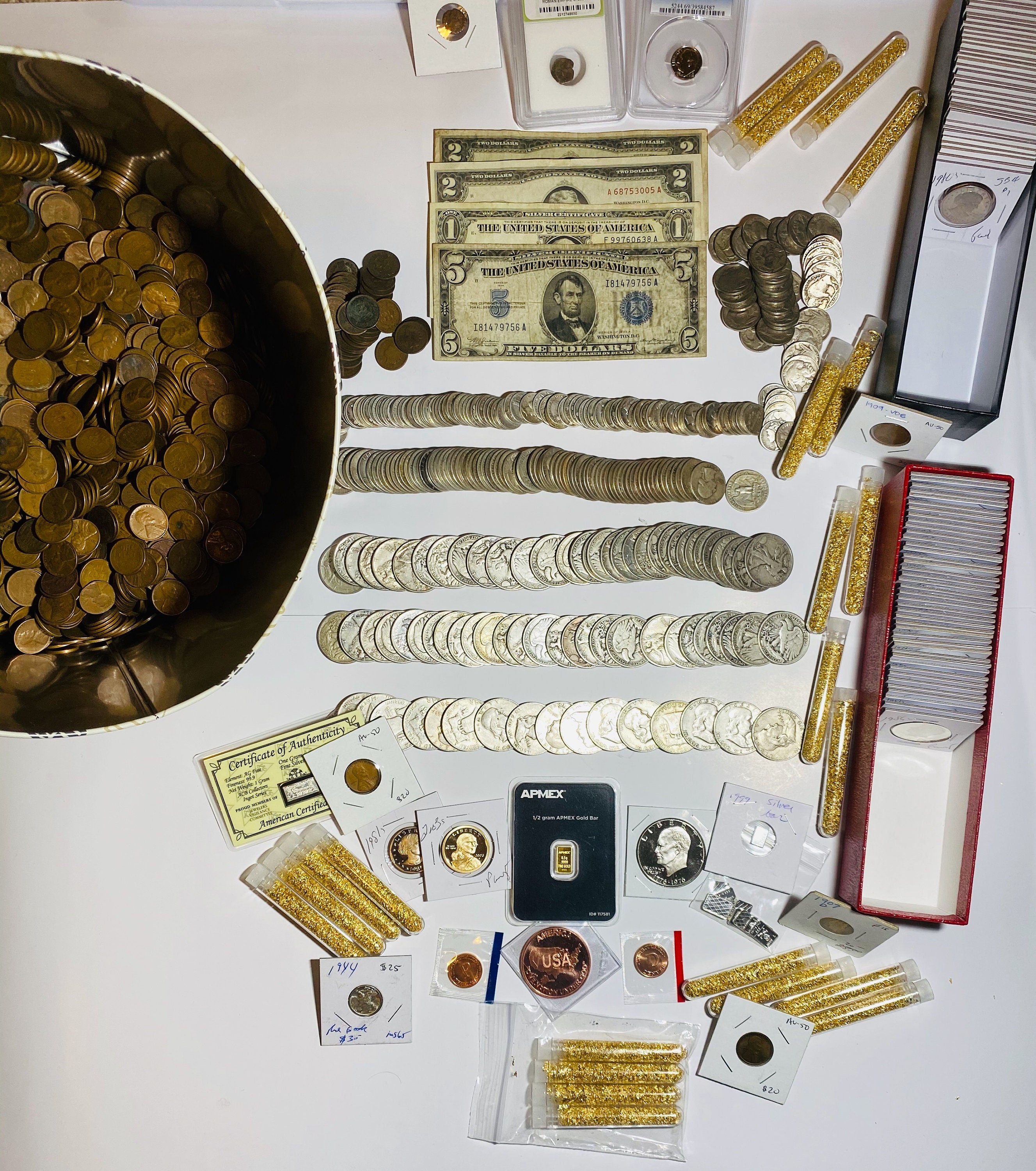 Vintage Sale Silver US Auction Coin Lot. Wheats 90% | Etsy