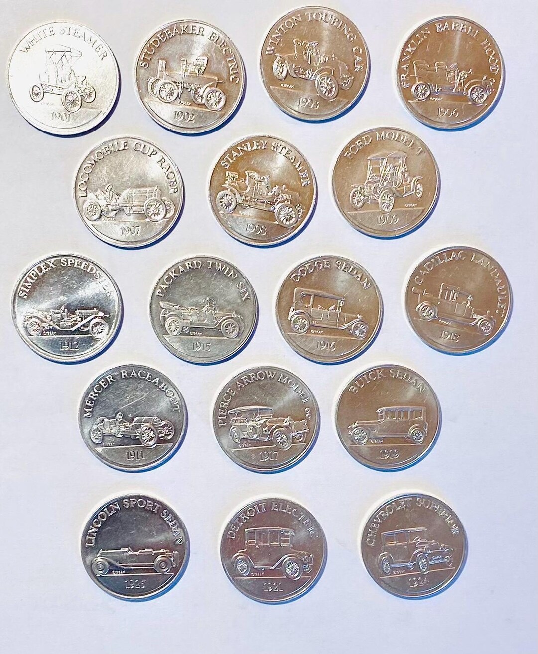 1968 Vintage Sunoco Anitque Car Coin Series 1 (17) Total Milled ...