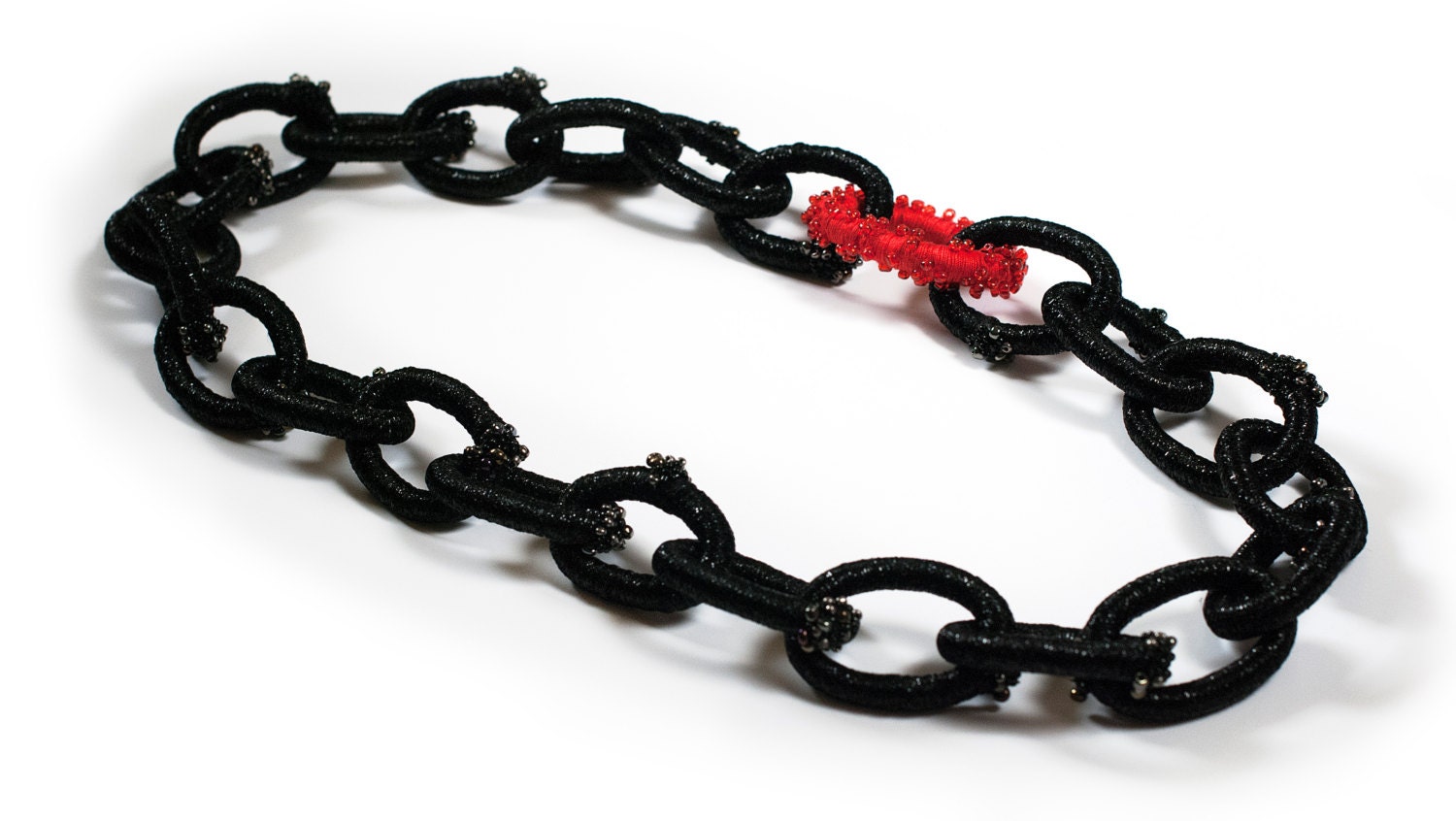 Chunky Chain Link Necklace Black and Red Chain Link Necklace - Etsy