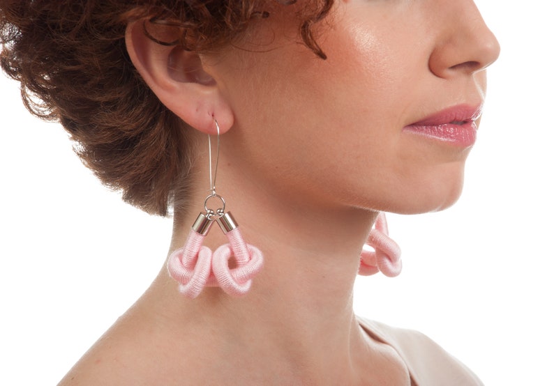 Light Purple Cord Earrings Magenta Rope Earrings Turquoise - Etsy