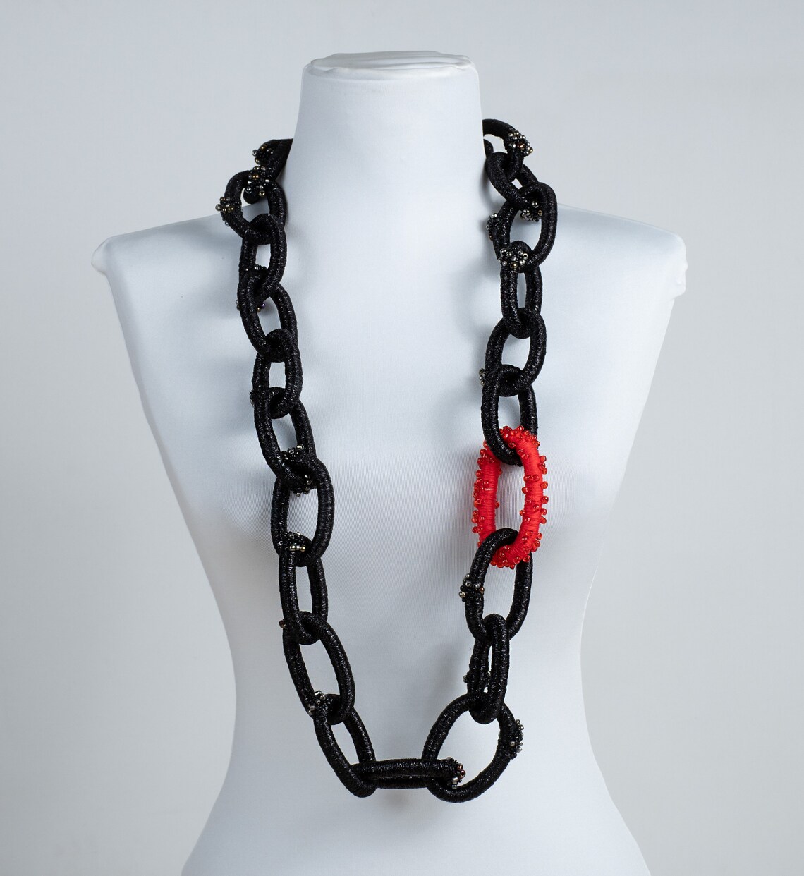 Chunky Chain Link Necklace Black and Red Chain Link Necklace - Etsy