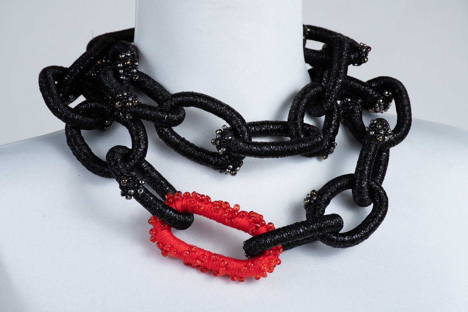 Chunky Chain Link Necklace Black and Red Chain Link Necklace - Etsy
