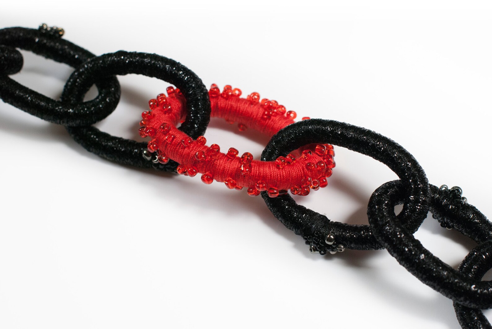 Chunky Chain Link Necklace Black and Red Chain Link Necklace - Etsy