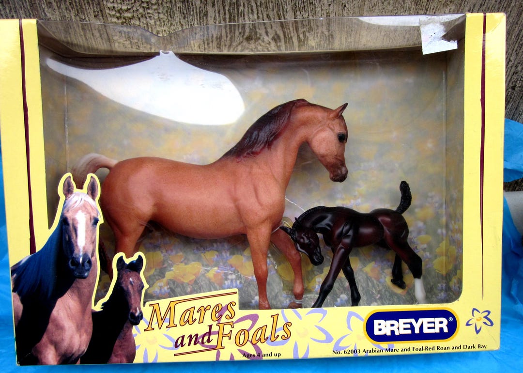 Retired Breyer 2006 Red Roan Arabian Mare With Black Foal, New in Box ...