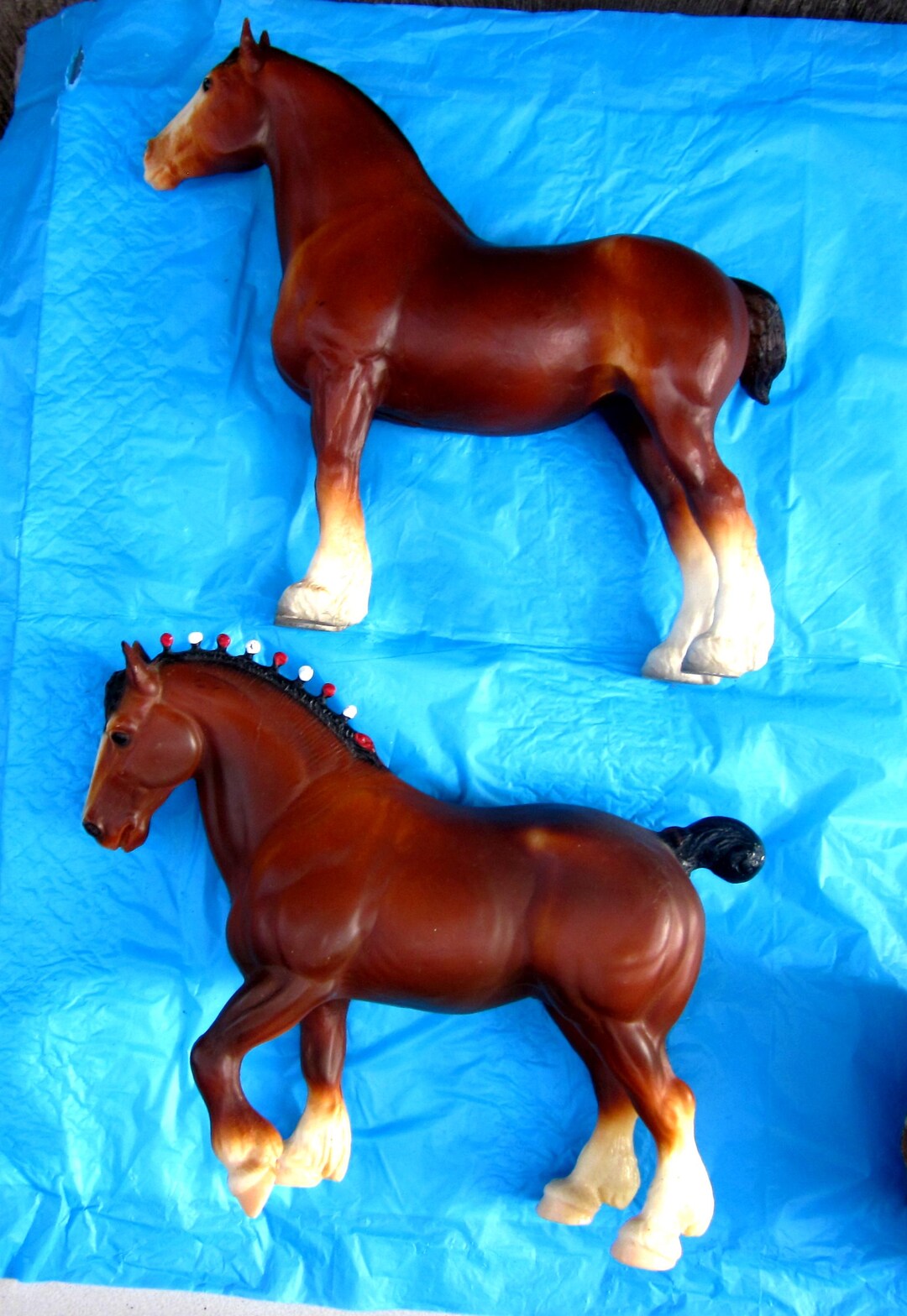 Vintage 1969 Breyer Bay Clydesdale Mare & Stallion Horse Models 1:9 ...