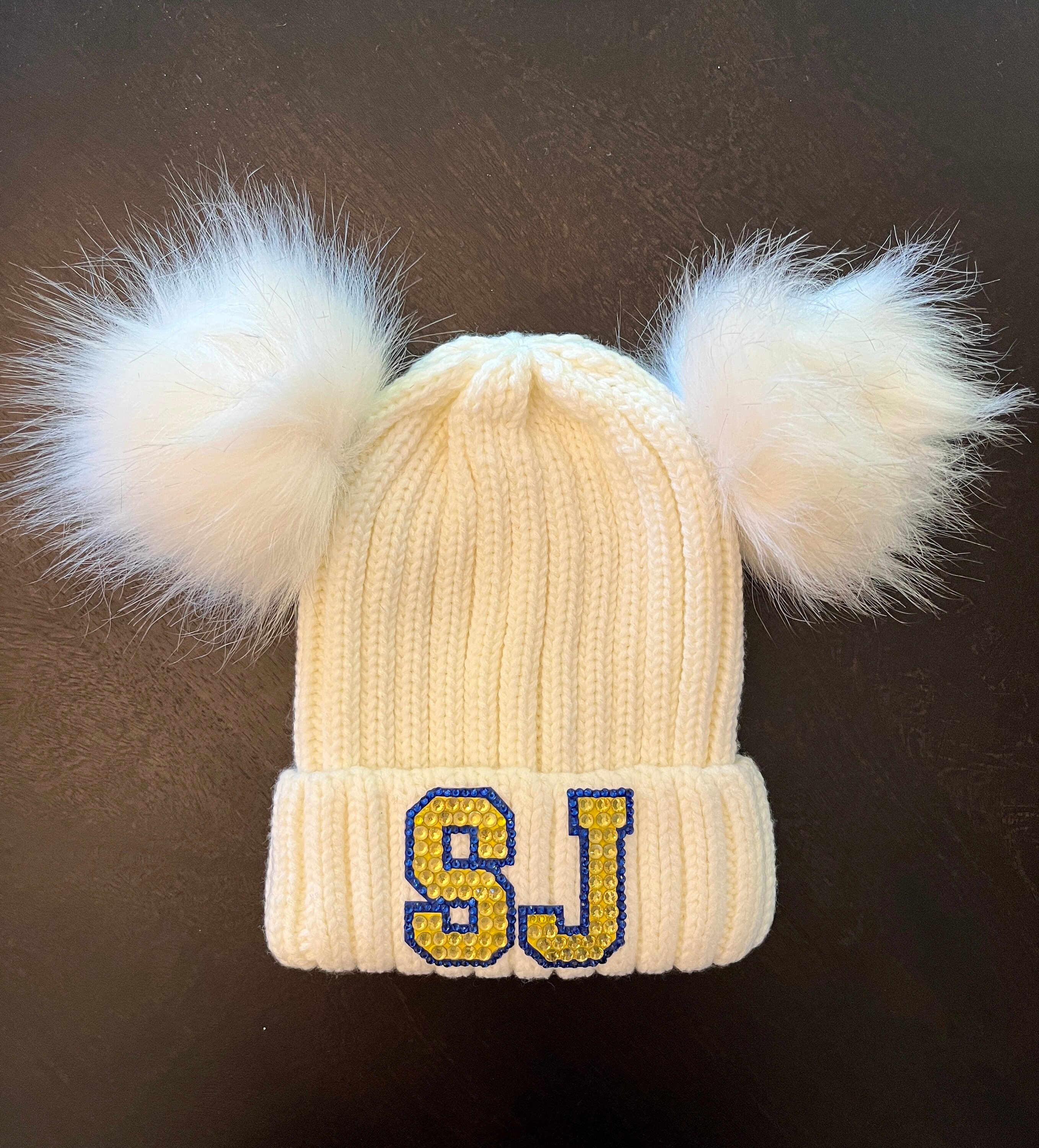 Custom Rhinestone Number Beanie | Gameday Beanie | Letter or Number ...